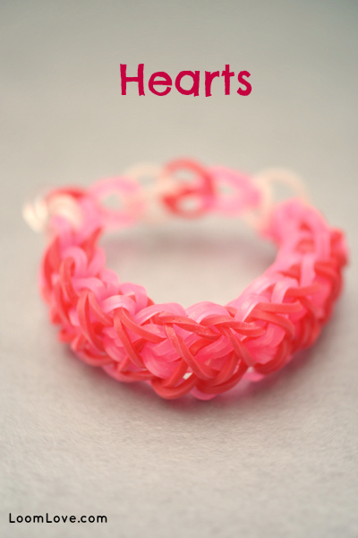 How to Make a Hearts Rainbow Loom Bracelet