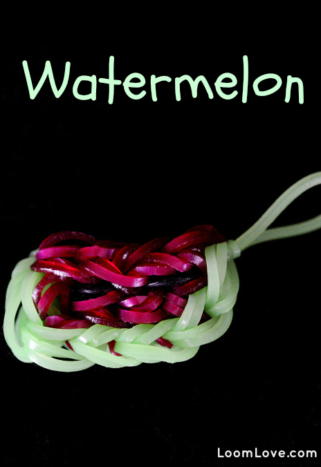 How to Make a Rainbow Loom Watermelon Charm