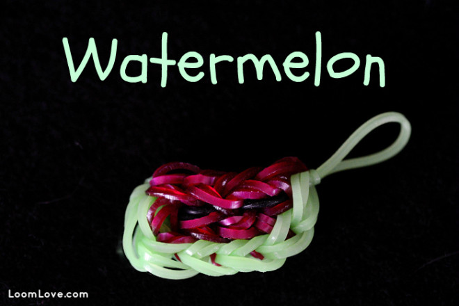 How to Make a Rainbow Loom Watermelon Charm
